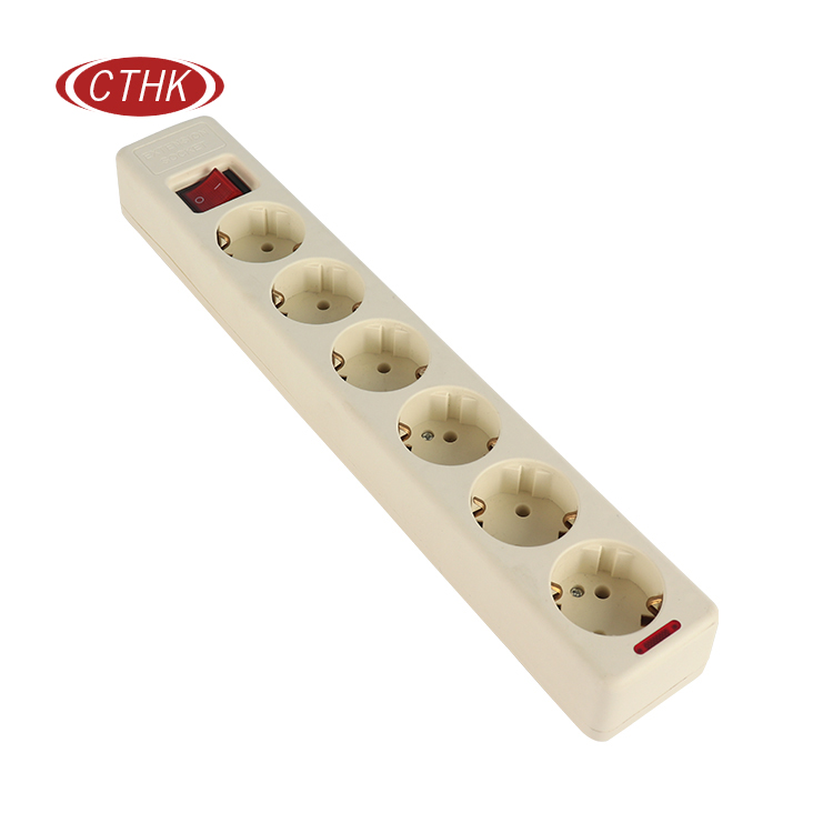 Custom French extension socket 250v 16a 5 group childproof round pin ...
